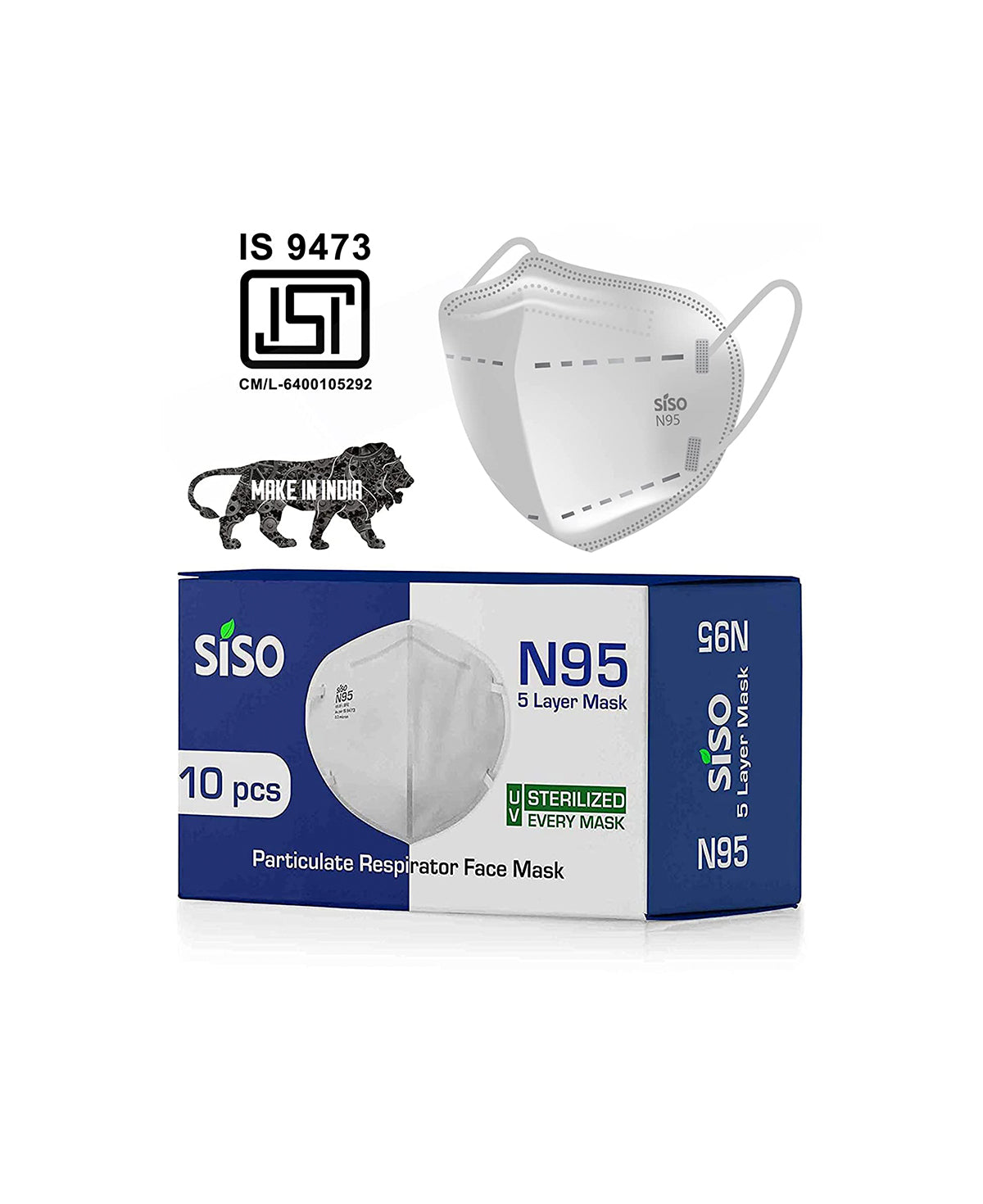 Siso N95 FFP2 Face Mask – BIS/ISI Certified